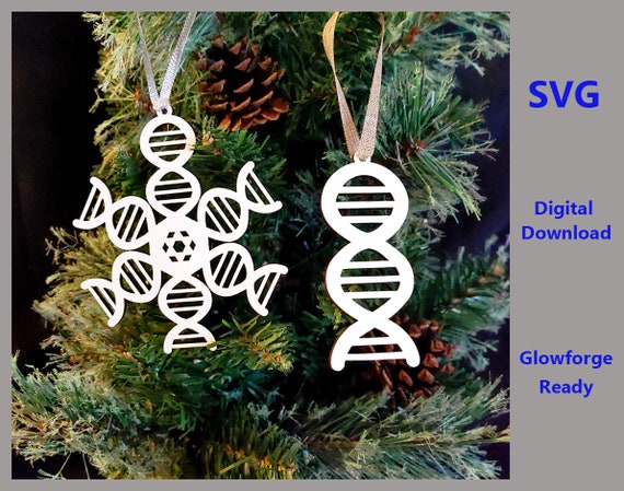 SVG DNA Ornament Nerdy Glowforge Ready Christmas Ornament | Etsy