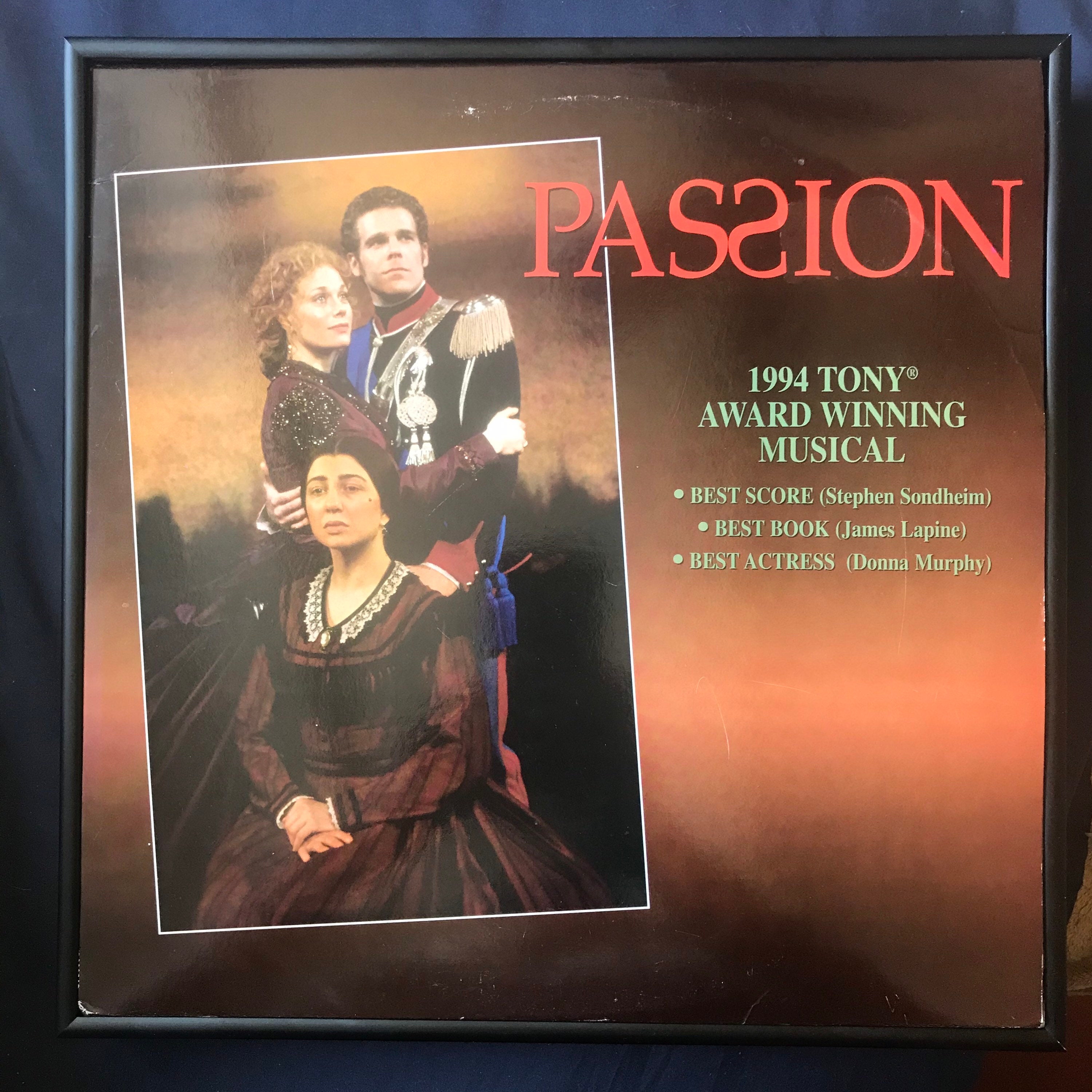 Broadway Stephen Sondheim PASSION poster art musical /framed / | Etsy