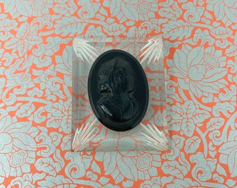 Black Bakelite Cameo | Etsy