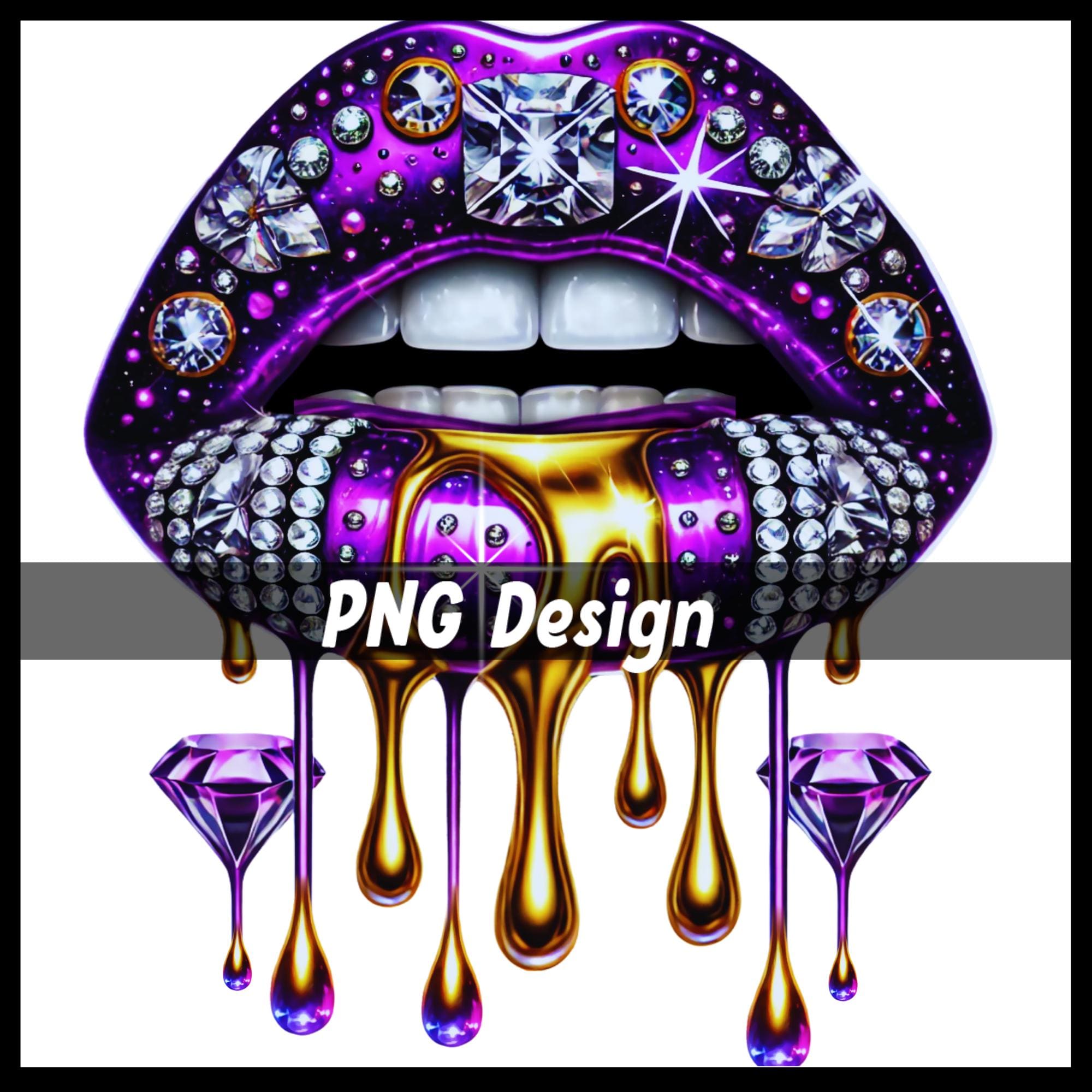 Diamond Drip Lips Art: Glamour Money Design (digital Art) - Etsy