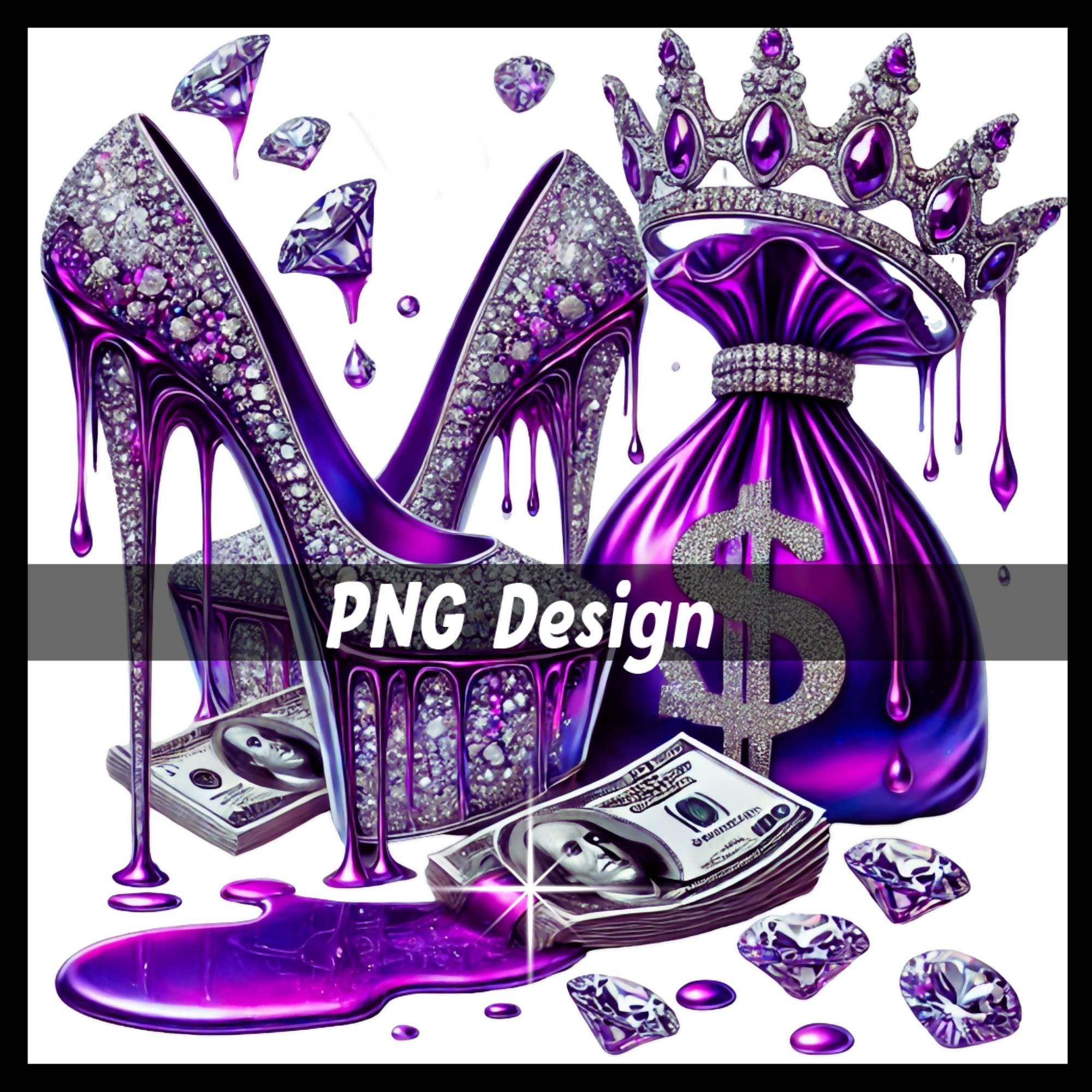 Diamond Heels & Crown Art: High Fashion Digital Design - Etsy