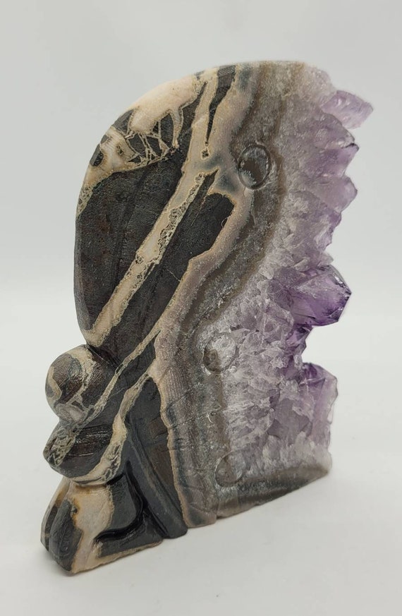 Beautiful Amethyst Geode Fairy Fairy Carving Reiki | Etsy