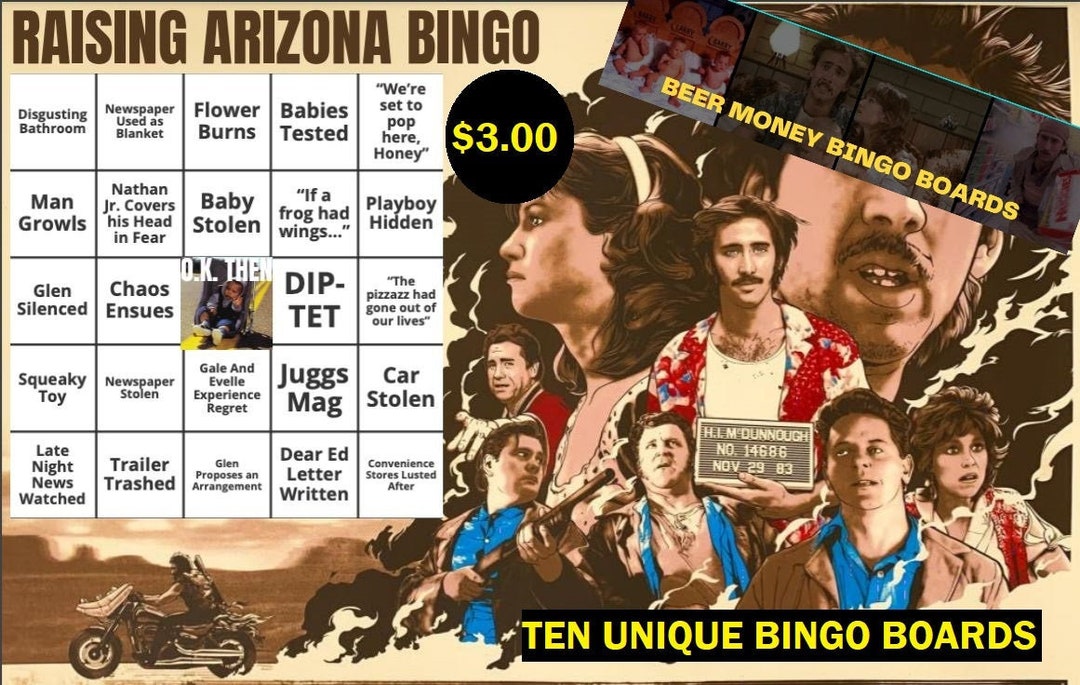 Raising Arizona Bingo: Beer Money Bingo Boards - Etsy