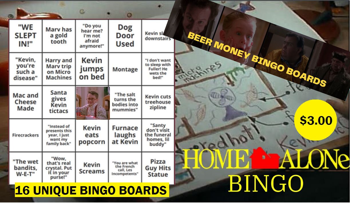 Home Alone Bingo: Beer Money Bingo Boards - Etsy