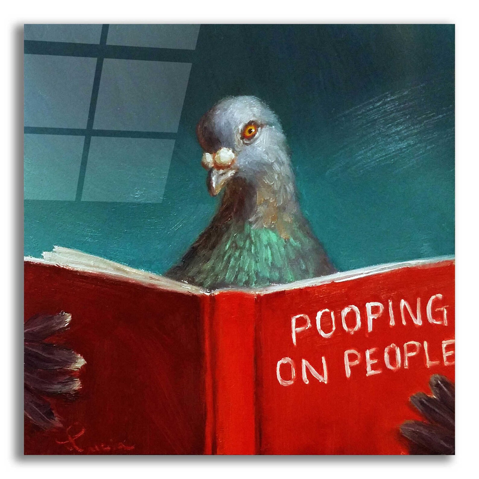 Acrylic Glass Wall Art 'pooping on People' by Lucia - Etsy