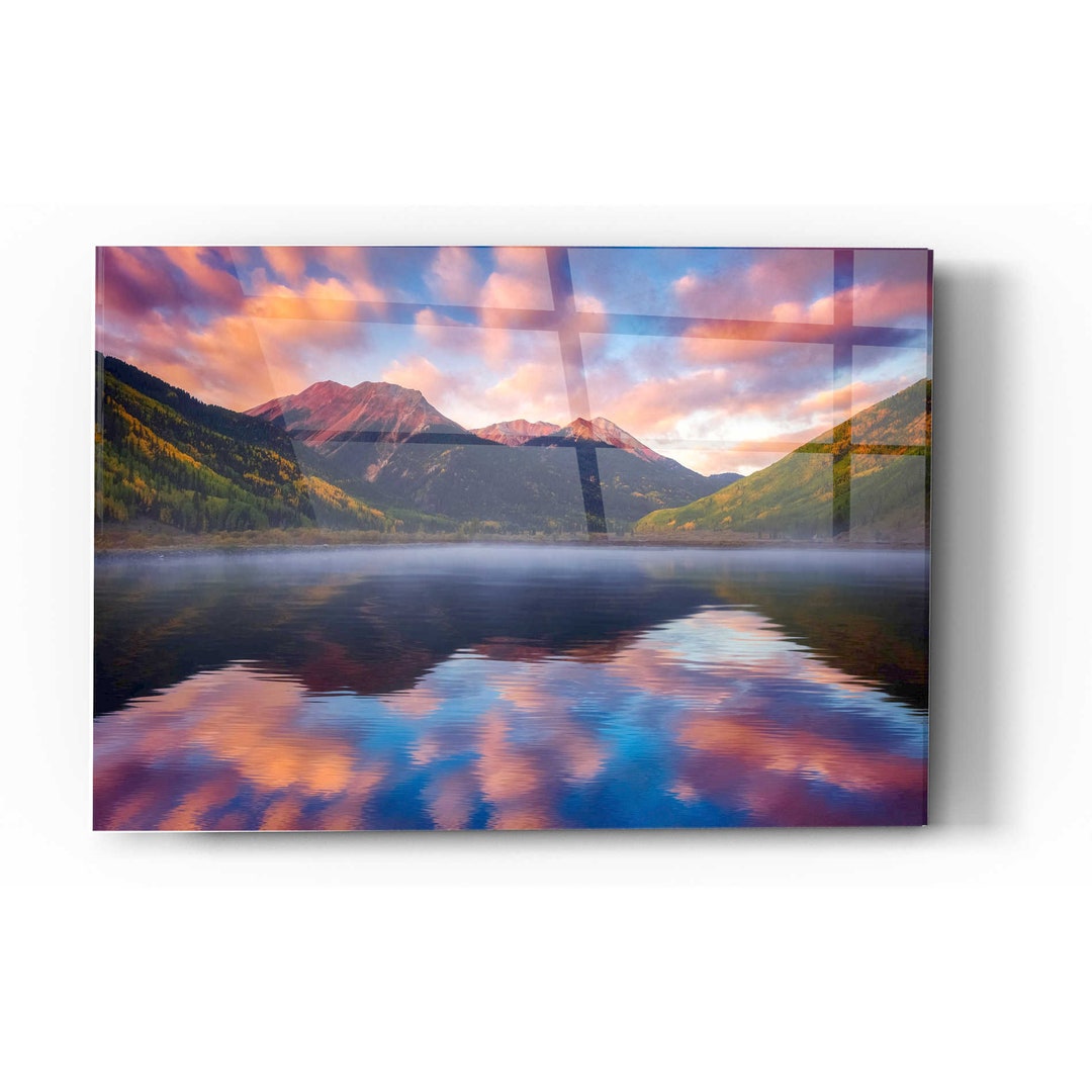 Acrylic Glass Wall Art red Mountain Reflections by Darren White - Etsy