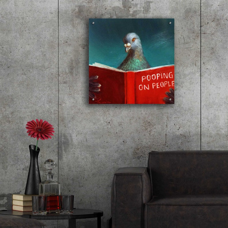 Acrylic Glass Wall Art 'pooping on People' by Lucia - Etsy