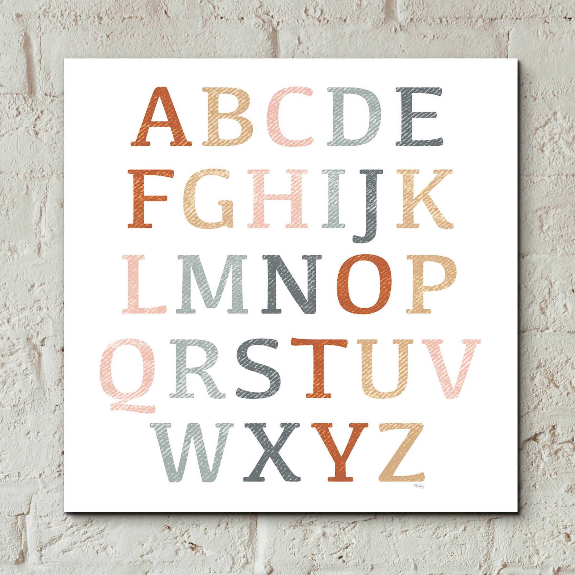 Acrylic Glass Wall Art 'Rustic Rainbow Alphabet' by | Etsy