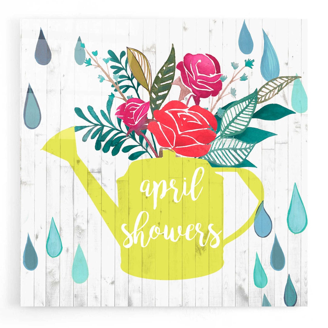 Acrylic Glass Wall Art 'april Showers and May Flowers I' by Studio W - Etsy