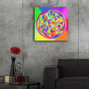 Acrylic Glass Wall Art 'sacred Geo Flower of Life' by Howie Green - Etsy