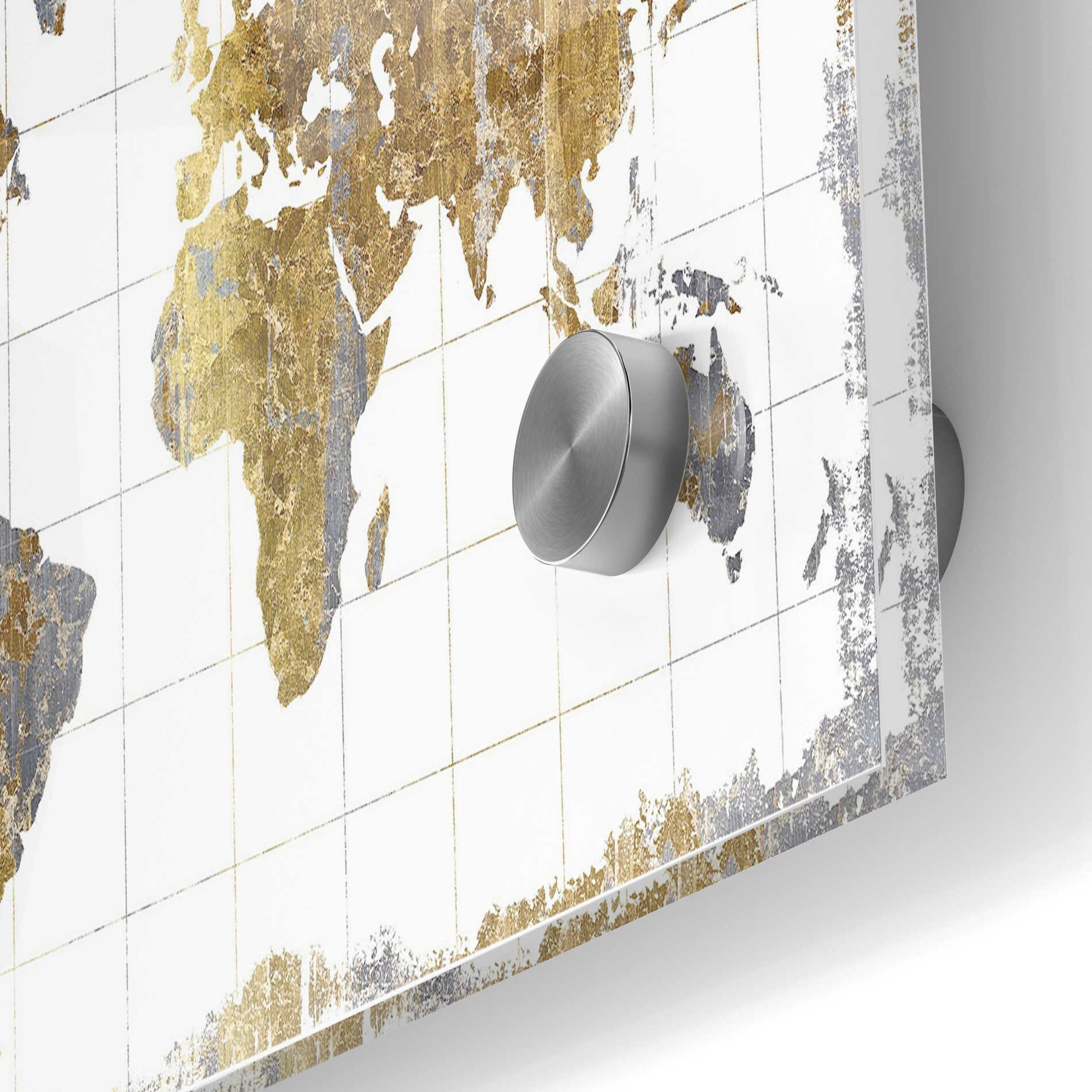 Acrylic Glass Wall Art 'gilded Map' by Wild Apple | Etsy