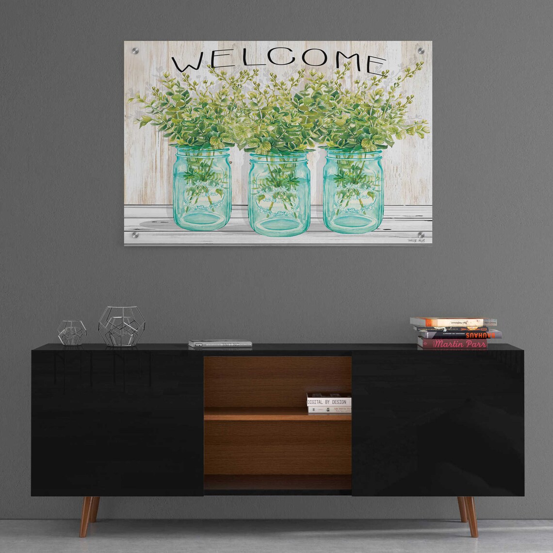Acrylic Glass Wall Art 'welcome Glass Jars' by Cindy | Etsy