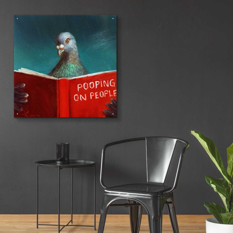 Acrylic Glass Wall Art 'pooping on People' by Lucia - Etsy