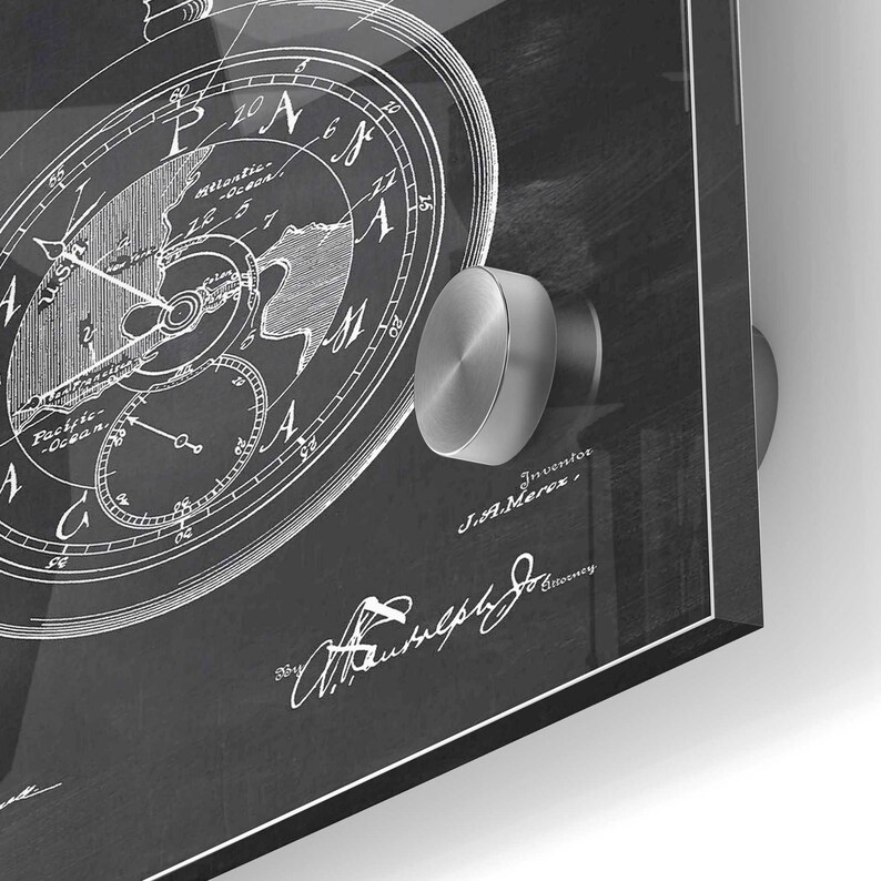 Acrylic Glass Wall Art 'pocket Watch Blueprint Patent - Etsy