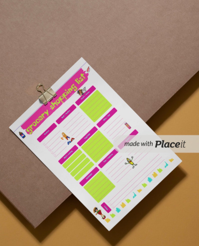 Y2k Grocery List Digital Download PDF Organizer - Etsy