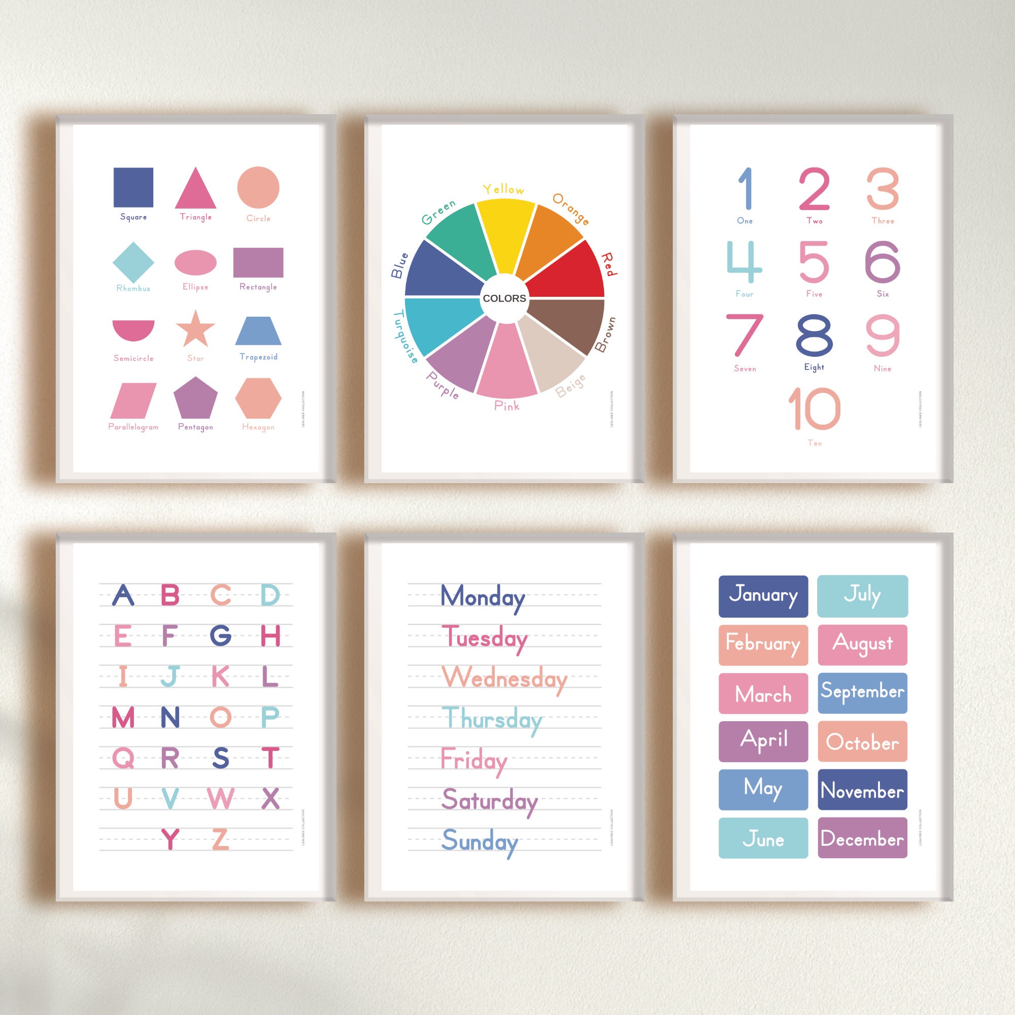 Printable Educational Posters for Kids Shapes Colors - Etsy UK