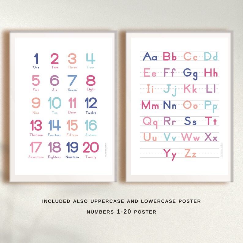 Printable Educational Posters for Kids, Shapes, Colors, Numbers 1-10, 1 ...