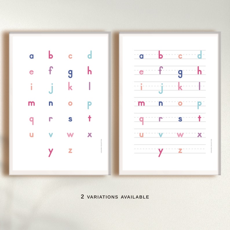 Lowercase Alphabet Poster Printable, Lowercase Letters, A4, Letter ...
