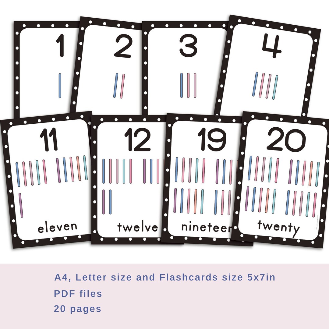 Count 1 to 20 Posters Black and White Polka Dots 20 - Etsy