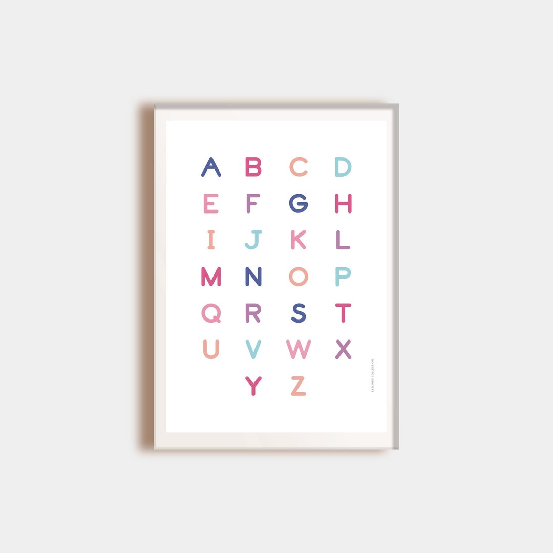 Printable Uppercase Alphabet Poster, A4, Letter, 18x24in and 24x36in ...