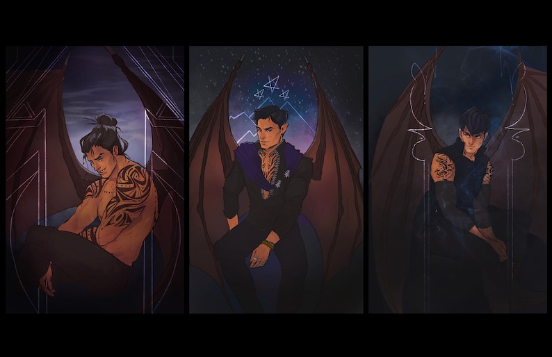 3 Rhysand Cassian & Azriel 8.5x11 Prints ACOTAR FanArt | Etsy