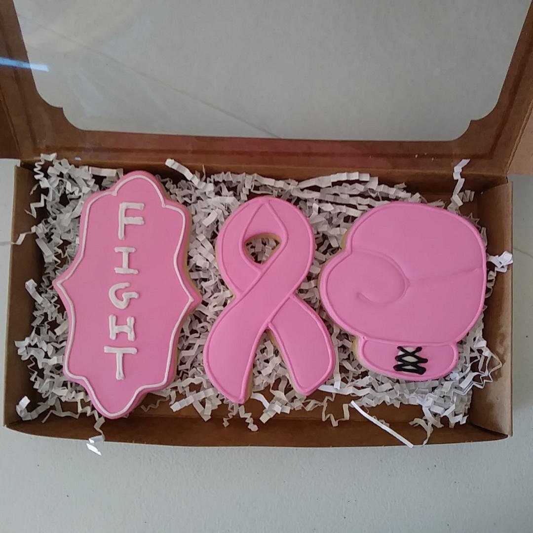 Fight Cancer Cookies, Pink Ribbon, Boxing Glove - Etsy