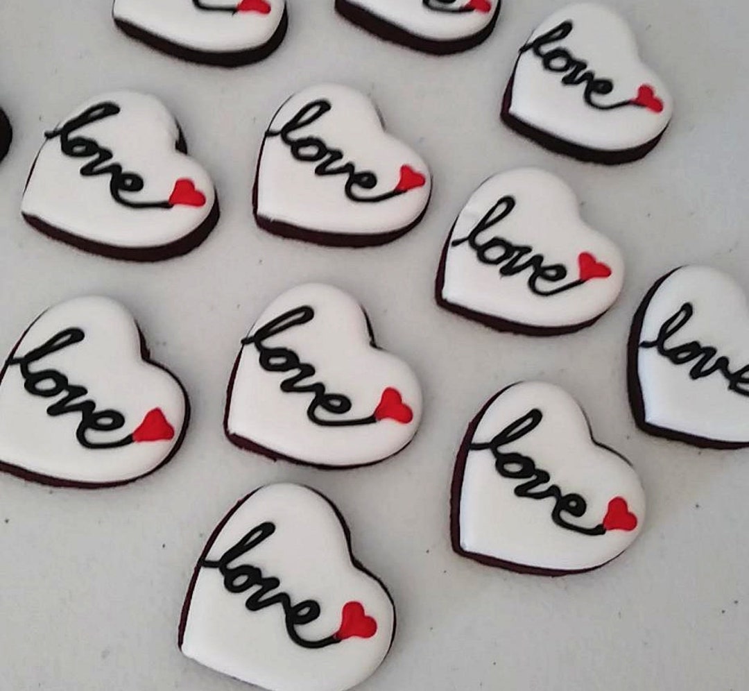 Valentine's Day Cookies, Love Hearts Cookies, 1 Dozen Hearts Gift Set ...