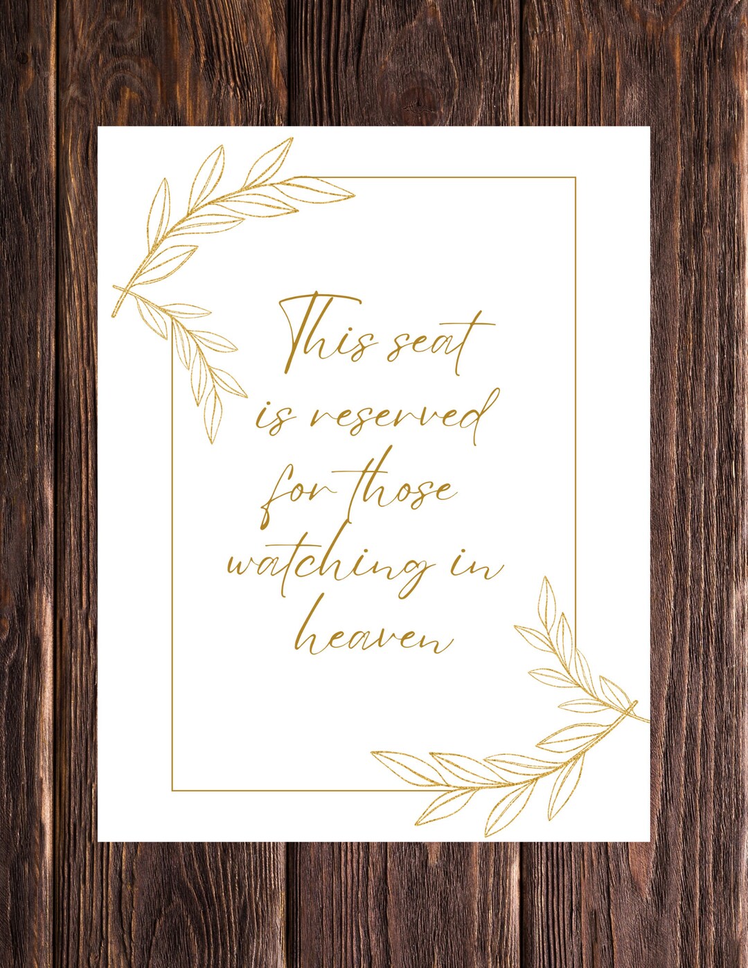 Editable Seat in Heaven Poster/flyer for Wedding, Seat in Heaven Sign ...