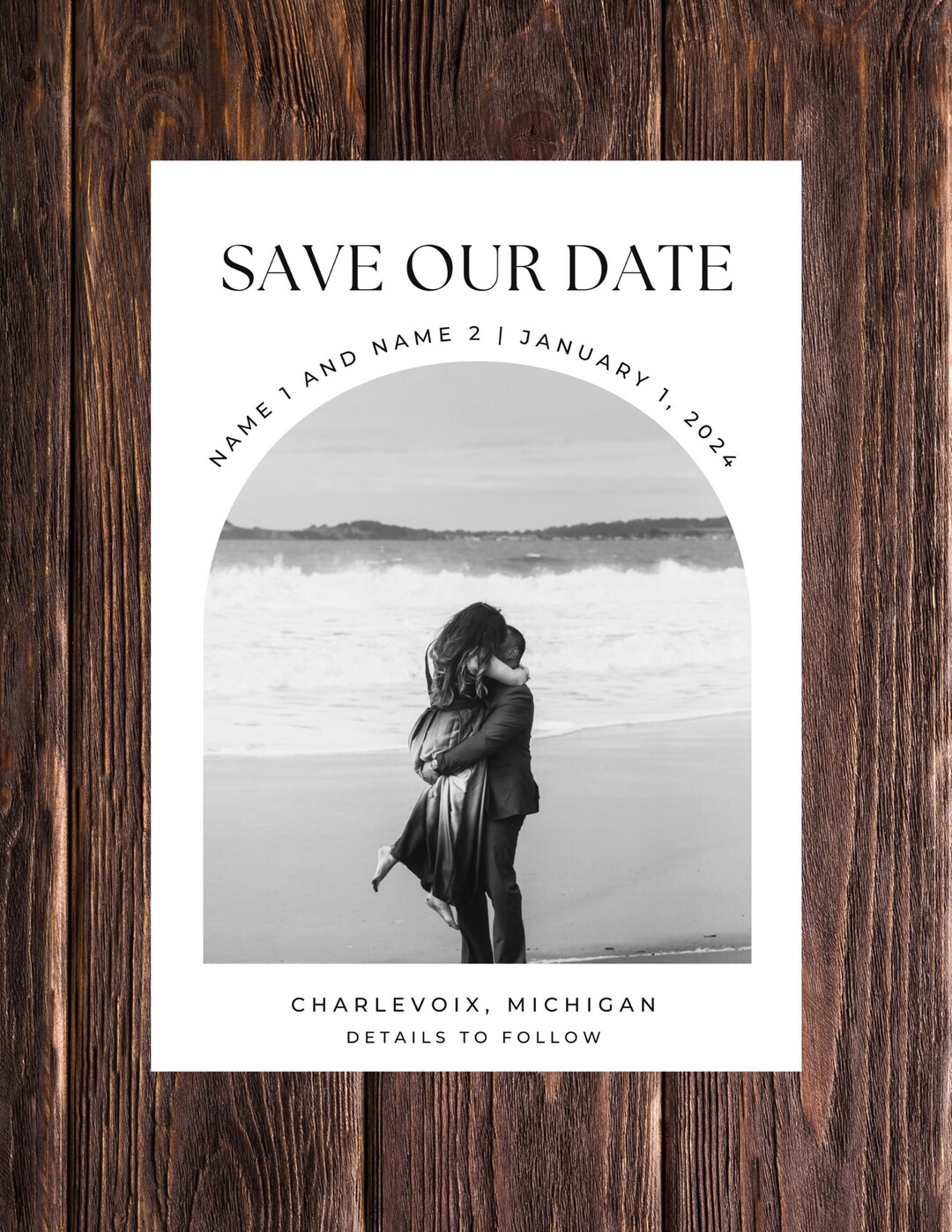 Editable Save the Date, Save the Date Template, Upload Your Own Photo ...