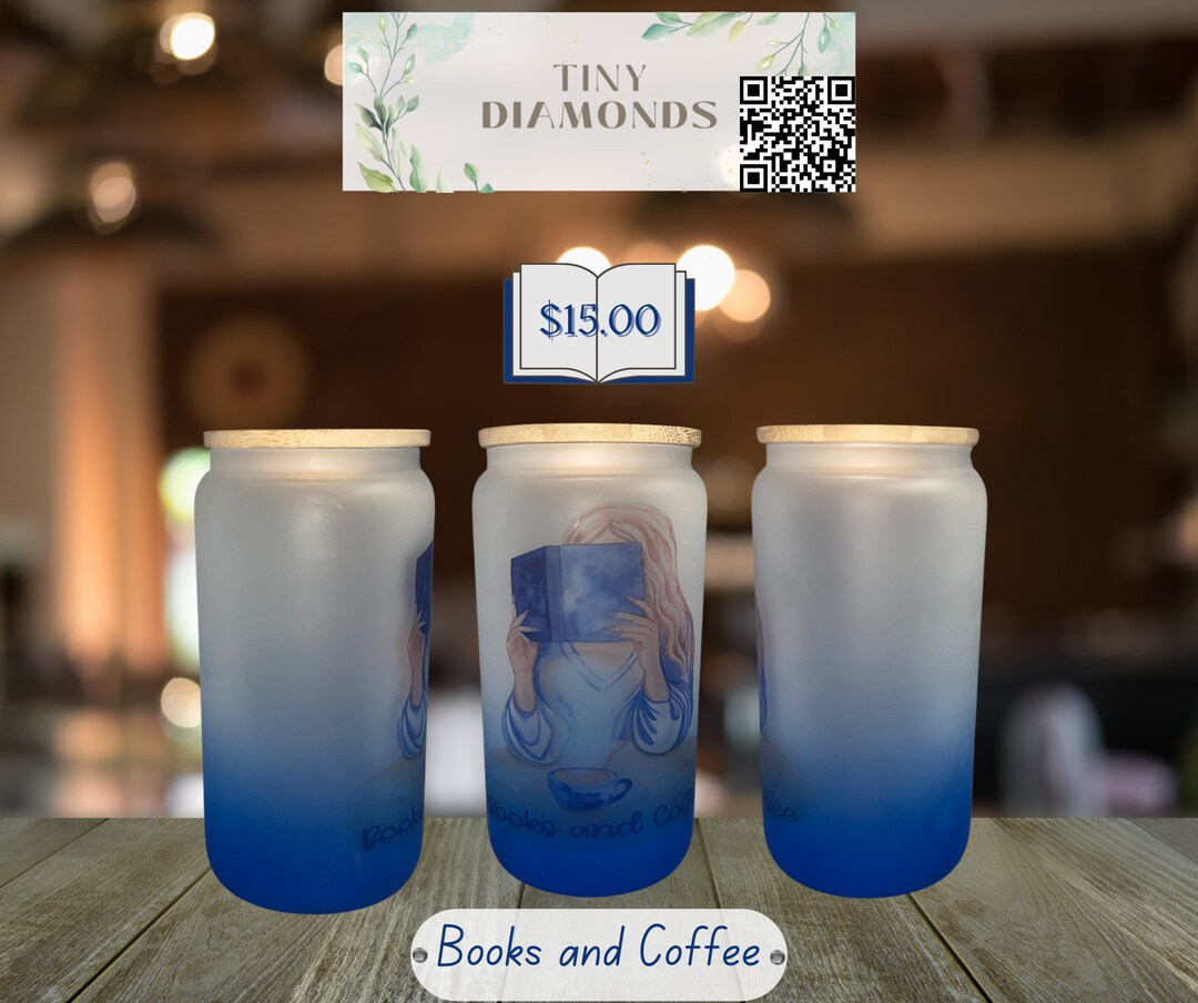 Cozy Coffee and Reading Glass Cup Perfect for Book Lovers Handcrafted ...