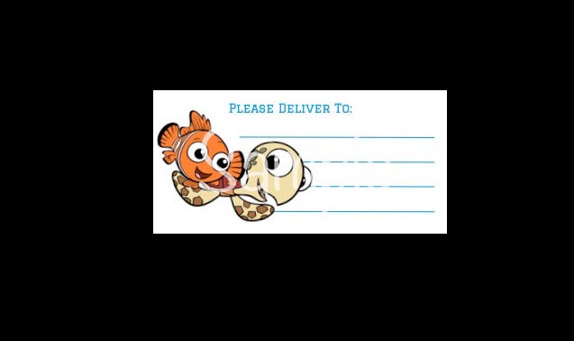 Nemo & Squirt Labels Please Deliver to Address Label - Etsy