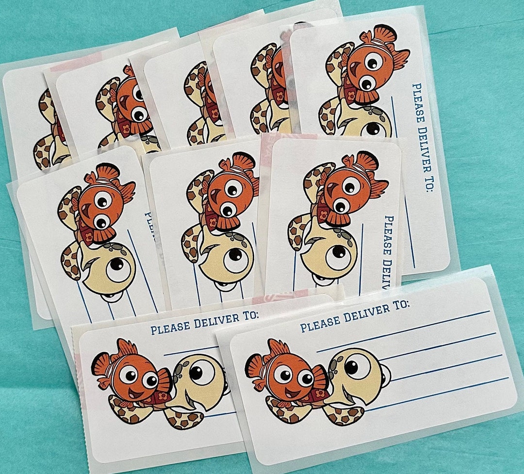 Nemo & Squirt Labels Please Deliver to Address Label - Etsy