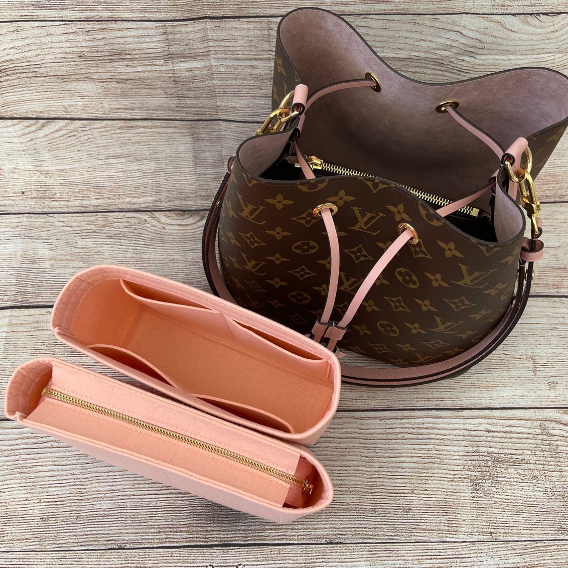 NÉONOÉ Neonoe MM Bucket Bag Red Pink Inserts Organizers - Etsy
