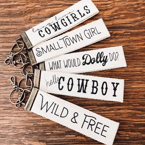 Wristlet Keychain Boho Keychain Western Keychain Wristlet Canvas ...