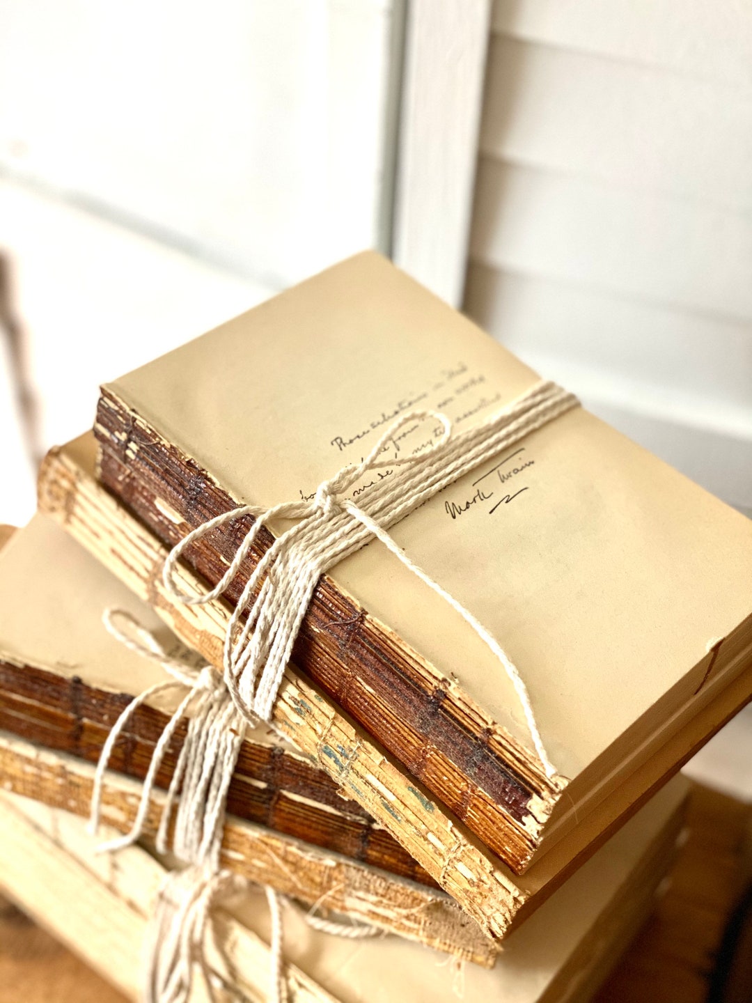 Antique Book Bundle Deconstructed Books Antique Books Rustic Books ...
