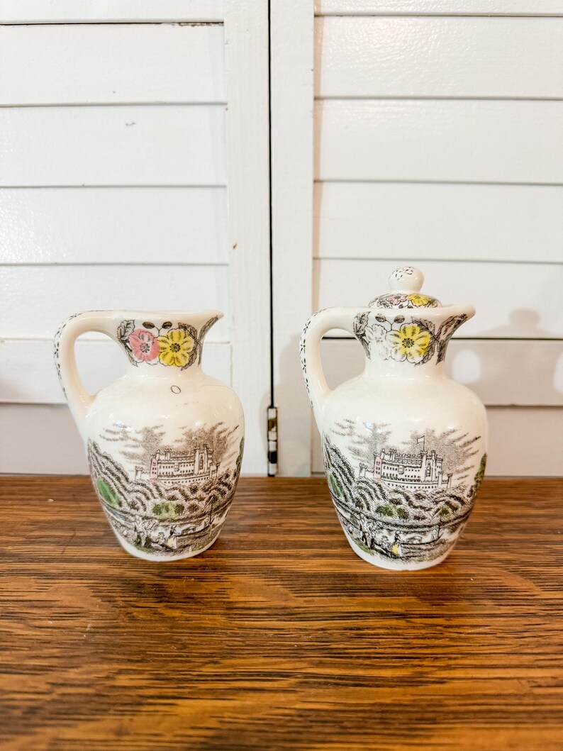 Vintage English Countryside Oil & Vinegar Pitchers by Johnson Bros ...