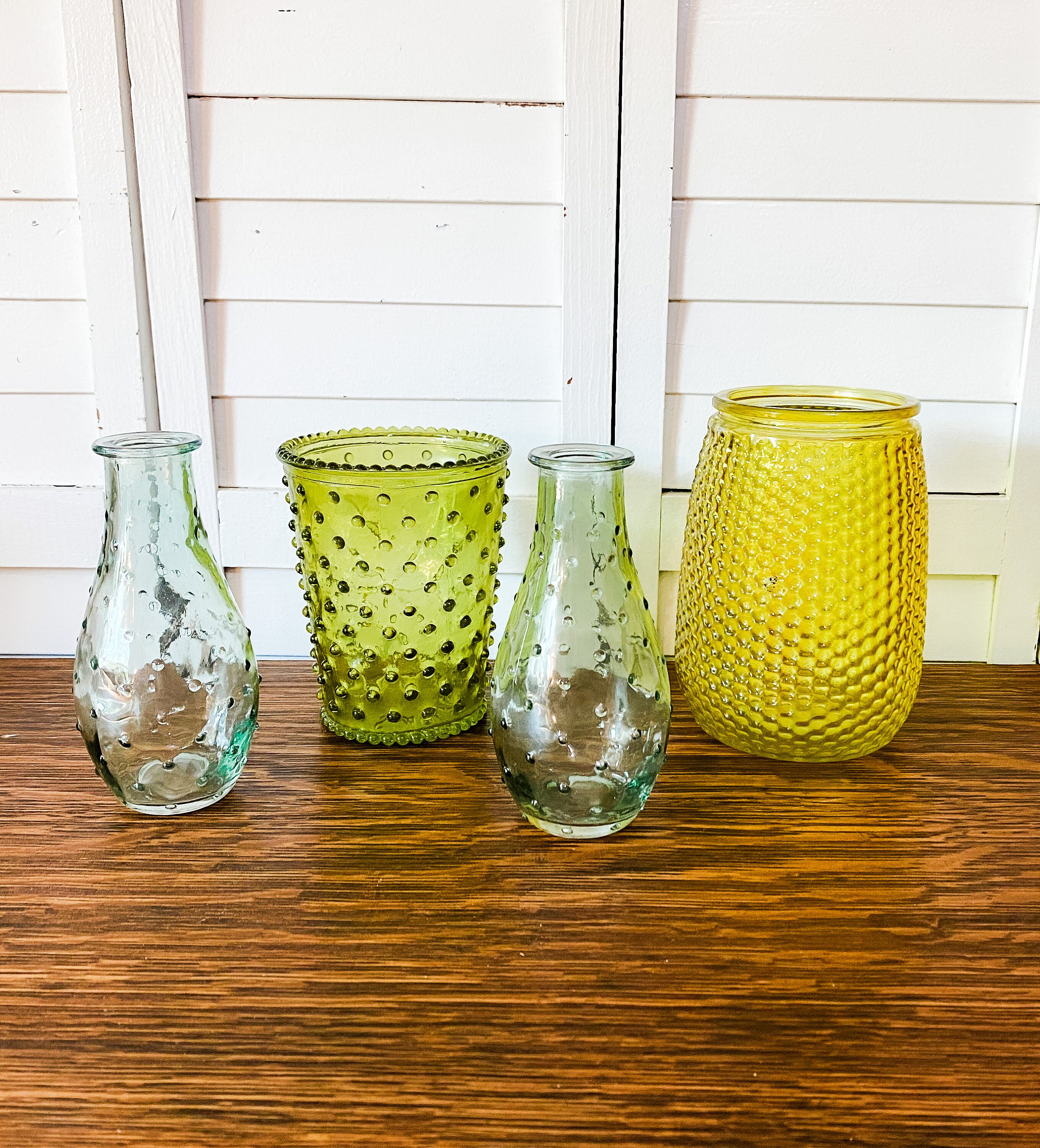 Vintage Bubble Depression Glass Vases Vintage Glass Vase Retro Vase ...
