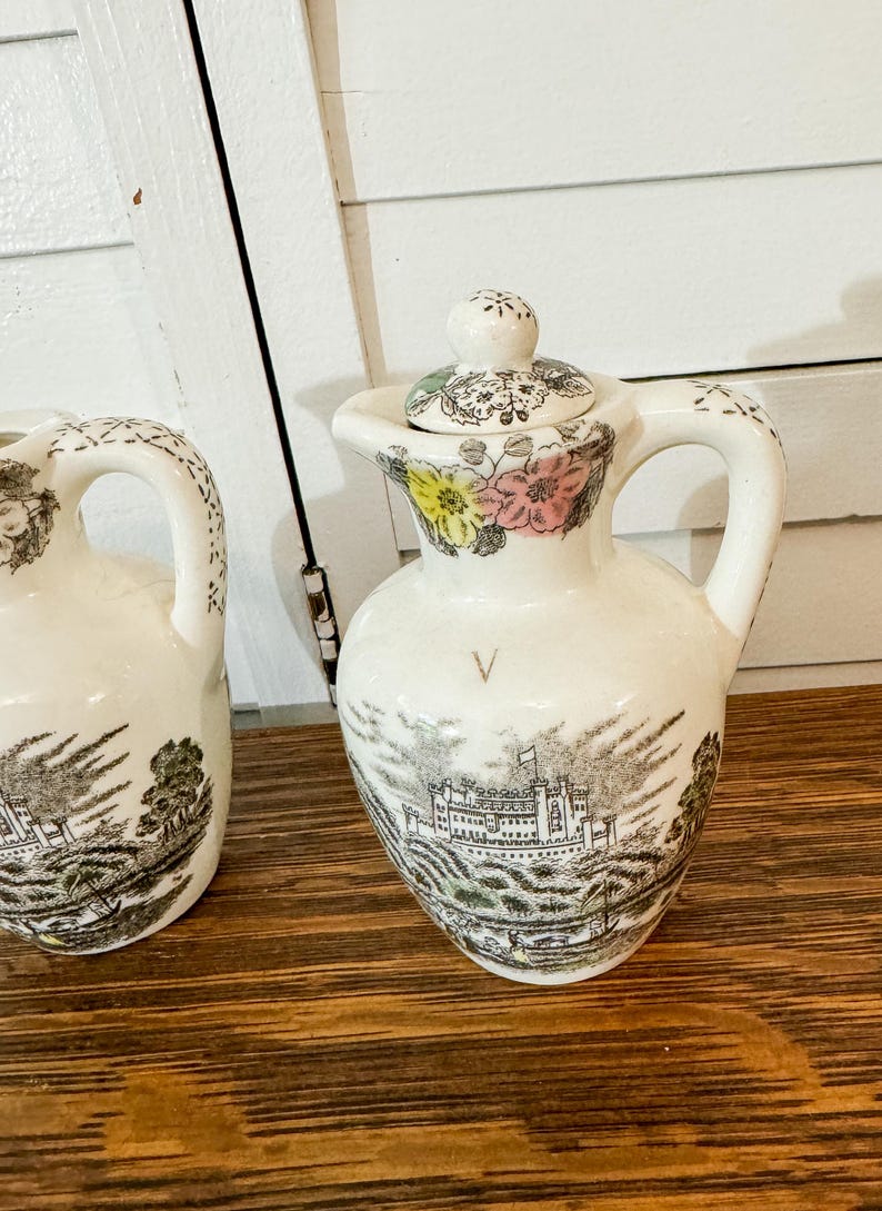 Vintage English Countryside Oil & Vinegar Pitchers by Johnson Bros ...