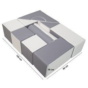 Soft Play Block Set Grey and White Soft Play for Kids Soft Play Soft ...