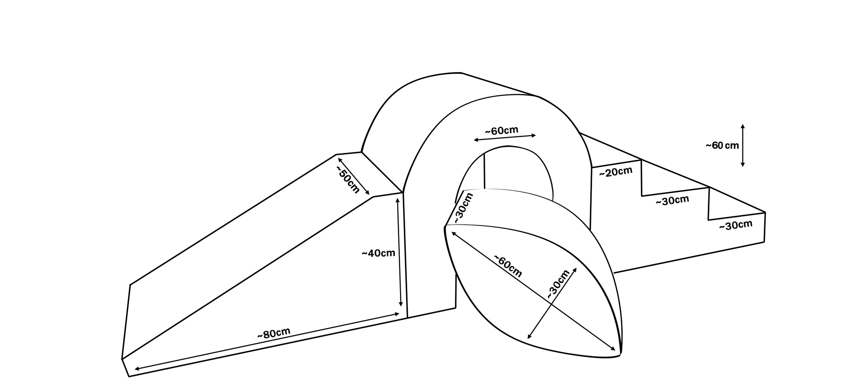 Soft Play Steps Slide Bridge Set With Balance Ball Soft Play - Etsy UK