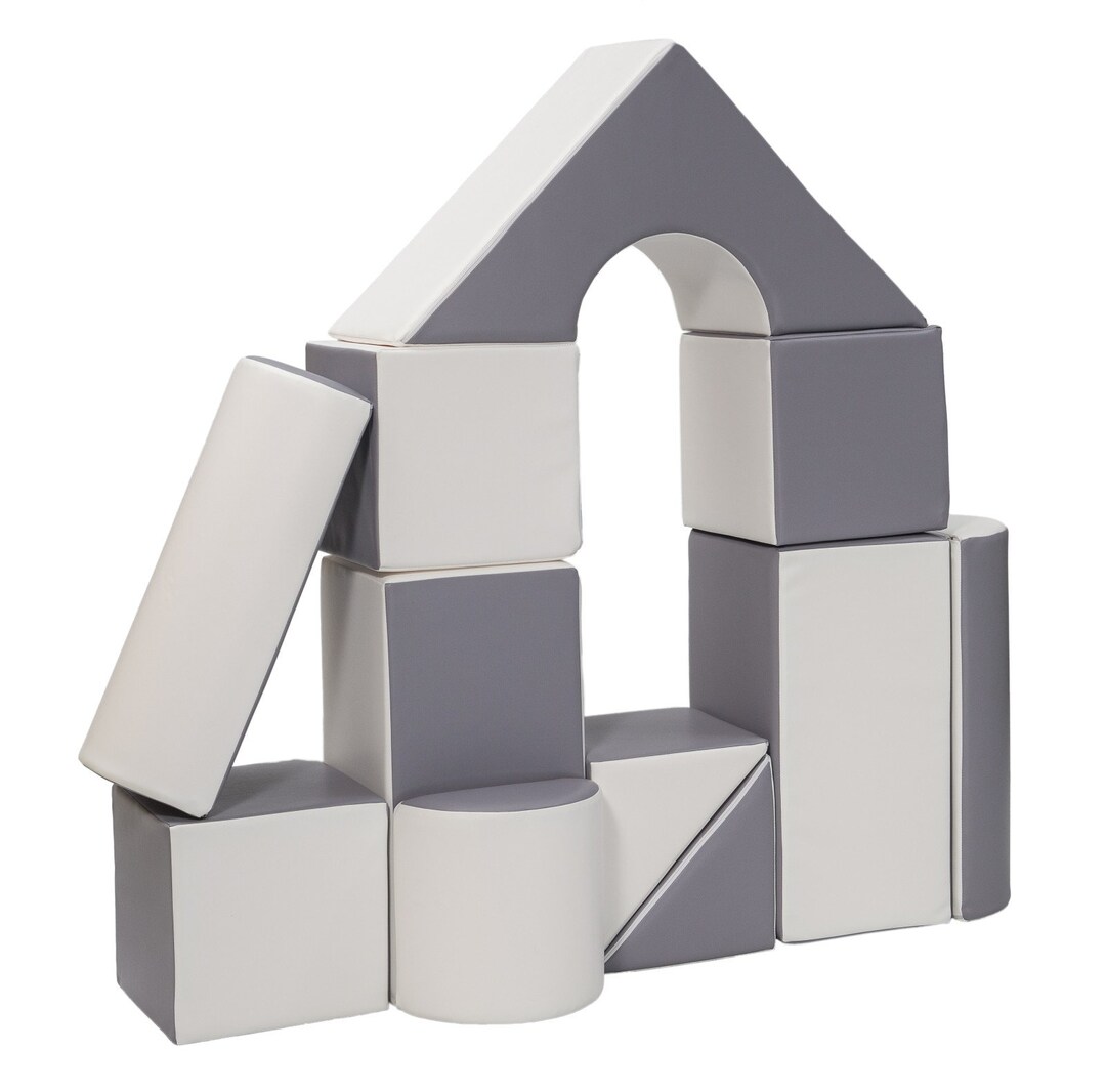 Soft Play Block Set Grey and White Soft Play for Kids Soft Play Soft ...