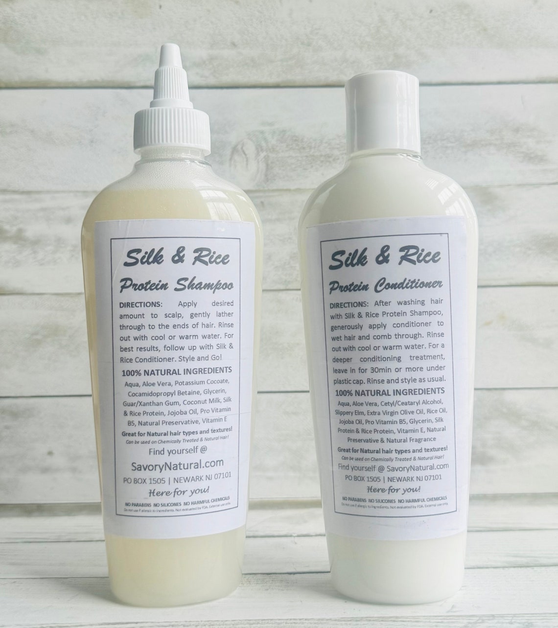 Silk & Rice Protein Shampoo Conditioner and Keratin Builder for Strong ...