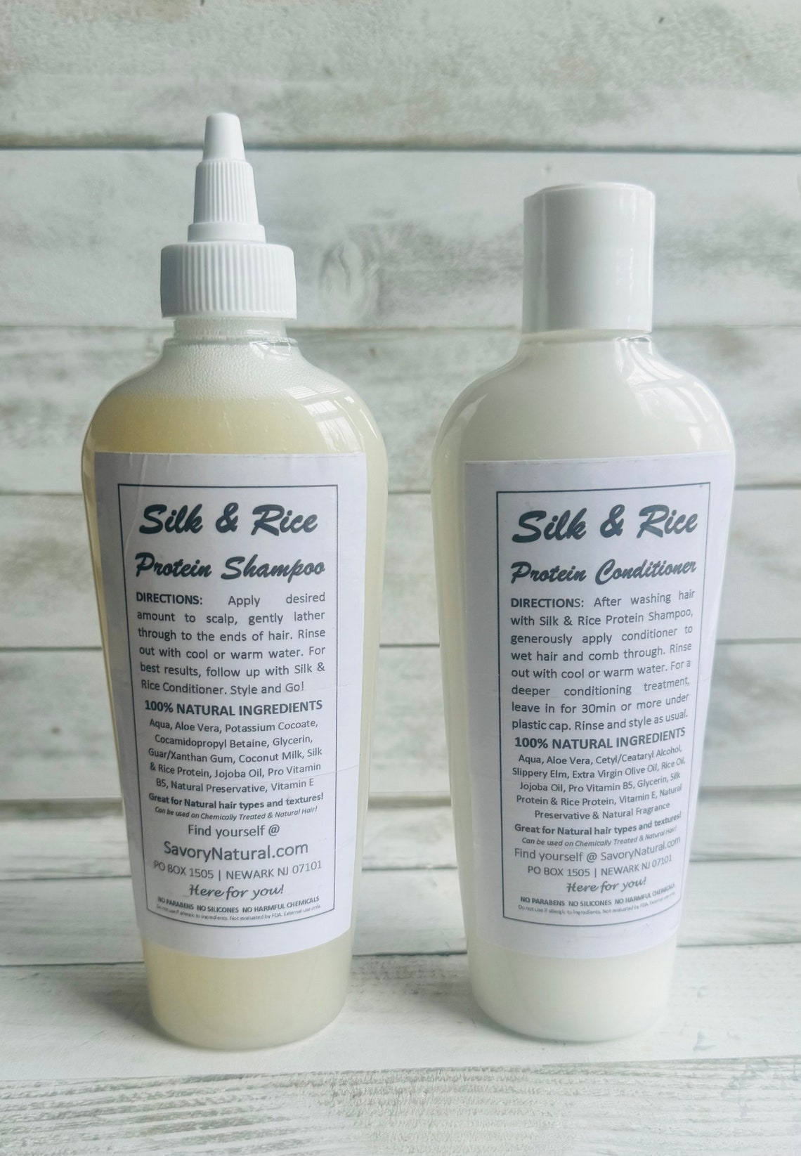 Silk & Rice Protein Shampoo Conditioner and Keratin Builder for Strong ...