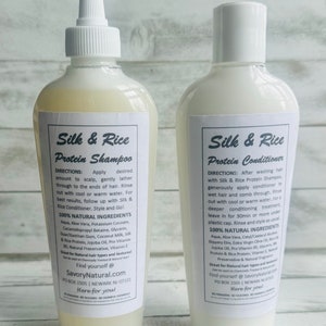 Silk & Rice Protein Shampoo Conditioner and Keratin Builder for Strong ...