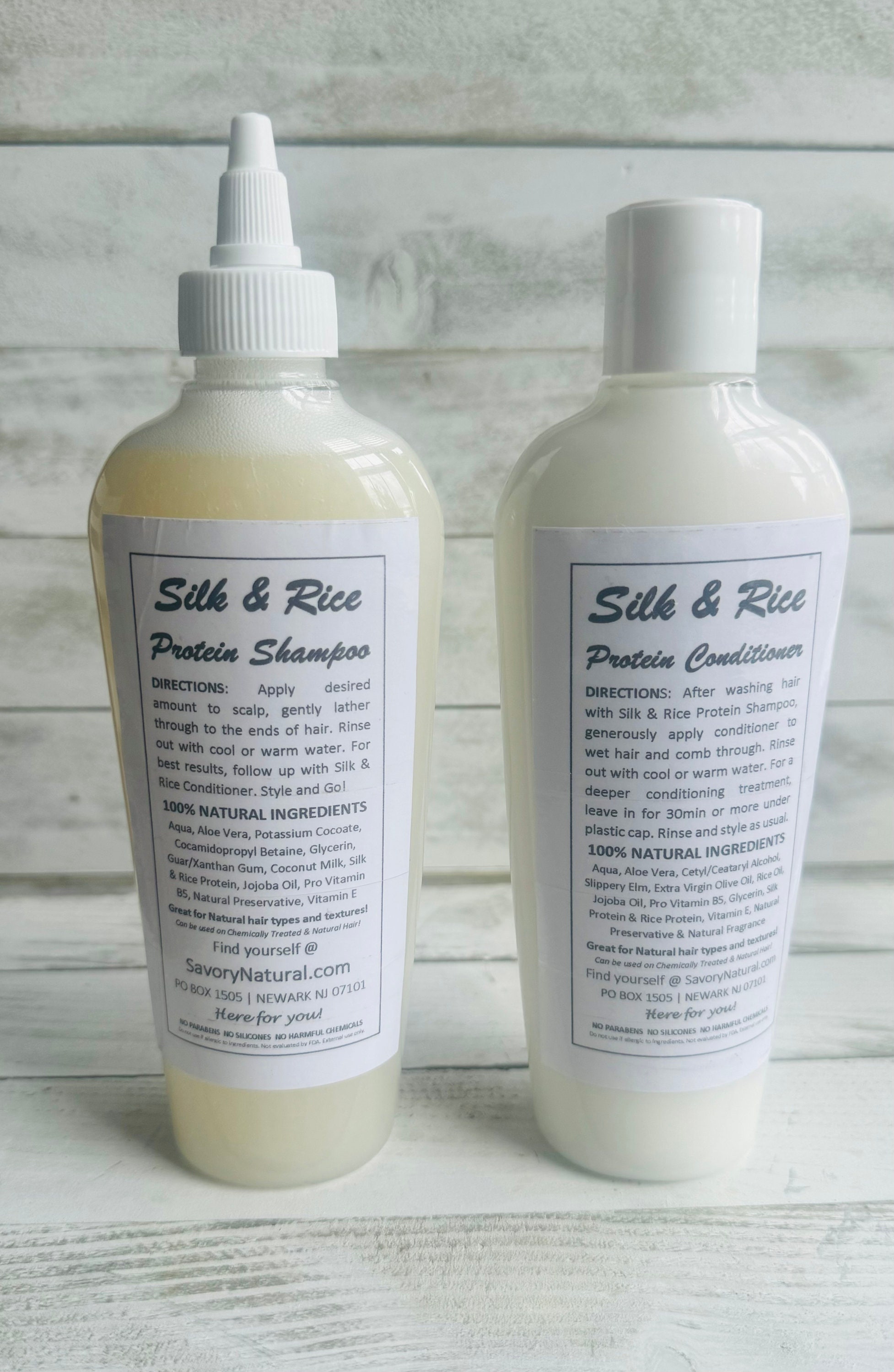 Silk & Rice Protein Shampoo Conditioner and Keratin Builder for Strong ...