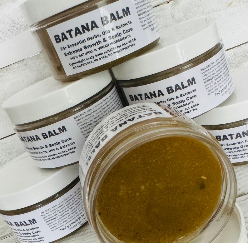 Organic BATANA Oil Scalp Balm Rapid Hair Growth 100% Natural Vegan Hair ...