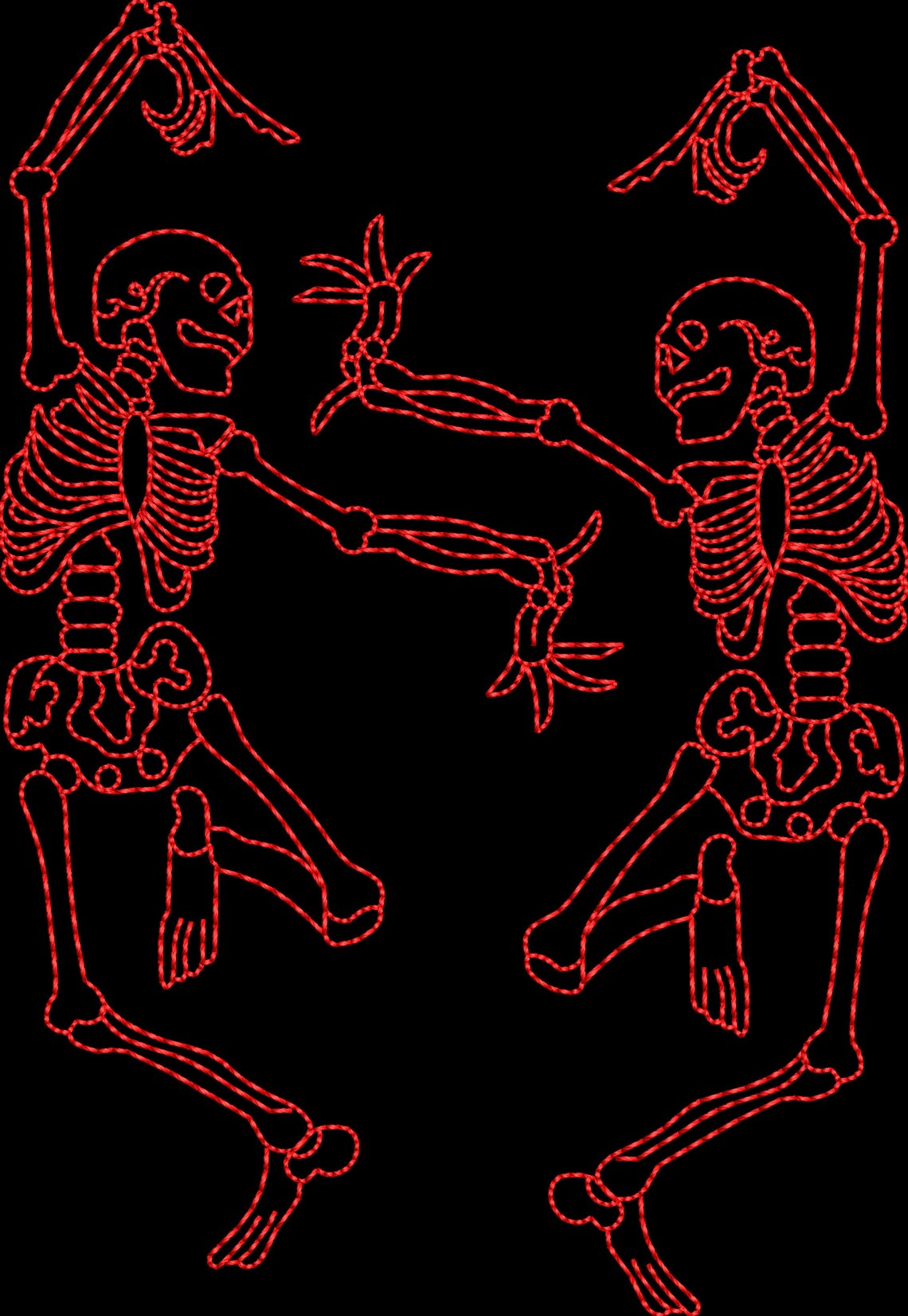 Dancing Skeletons Embroidery Design Halloween Skeleton - Etsy