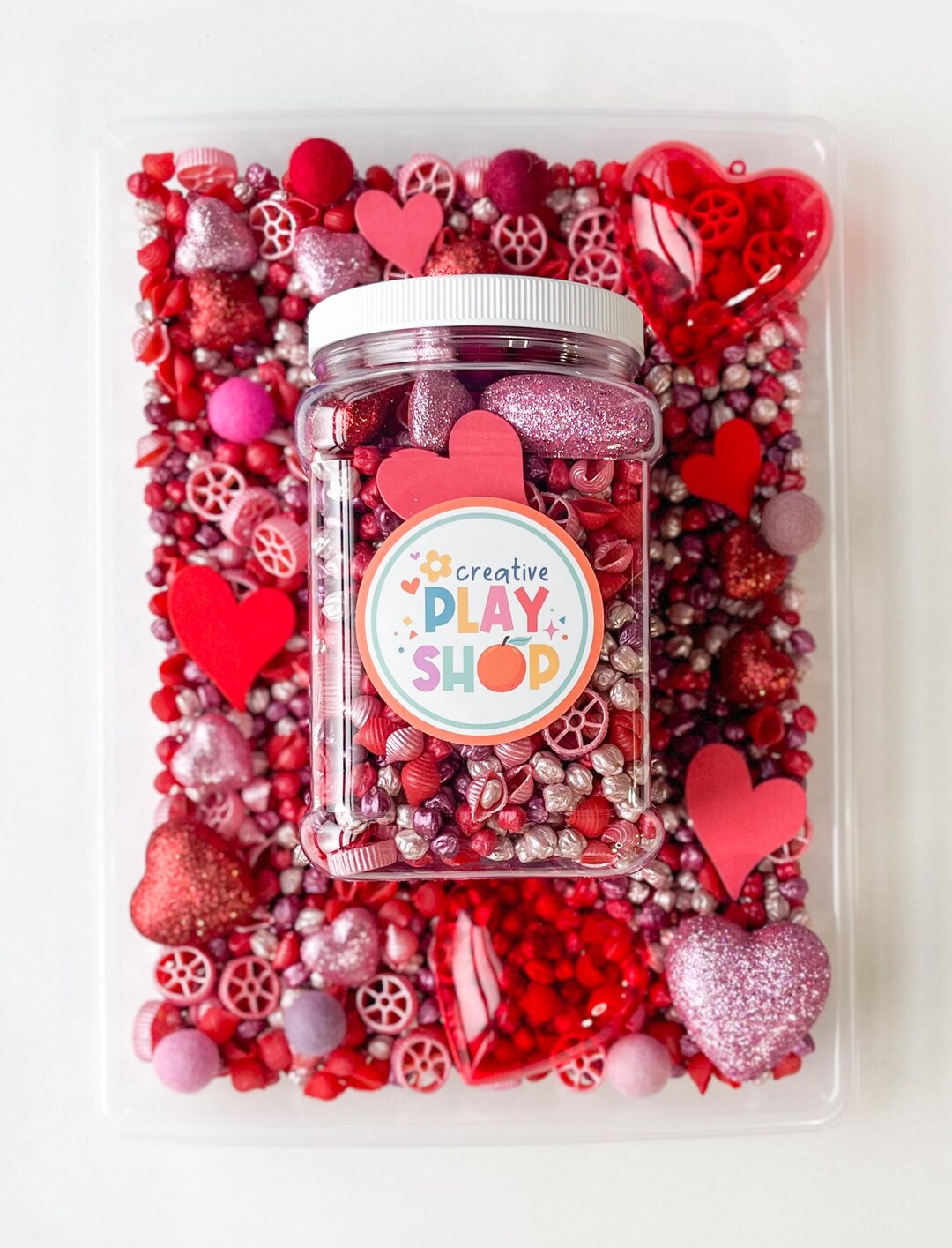 Valentine's-themed Sensory Play Jar, Valentine's Pour and Play Kit for ...