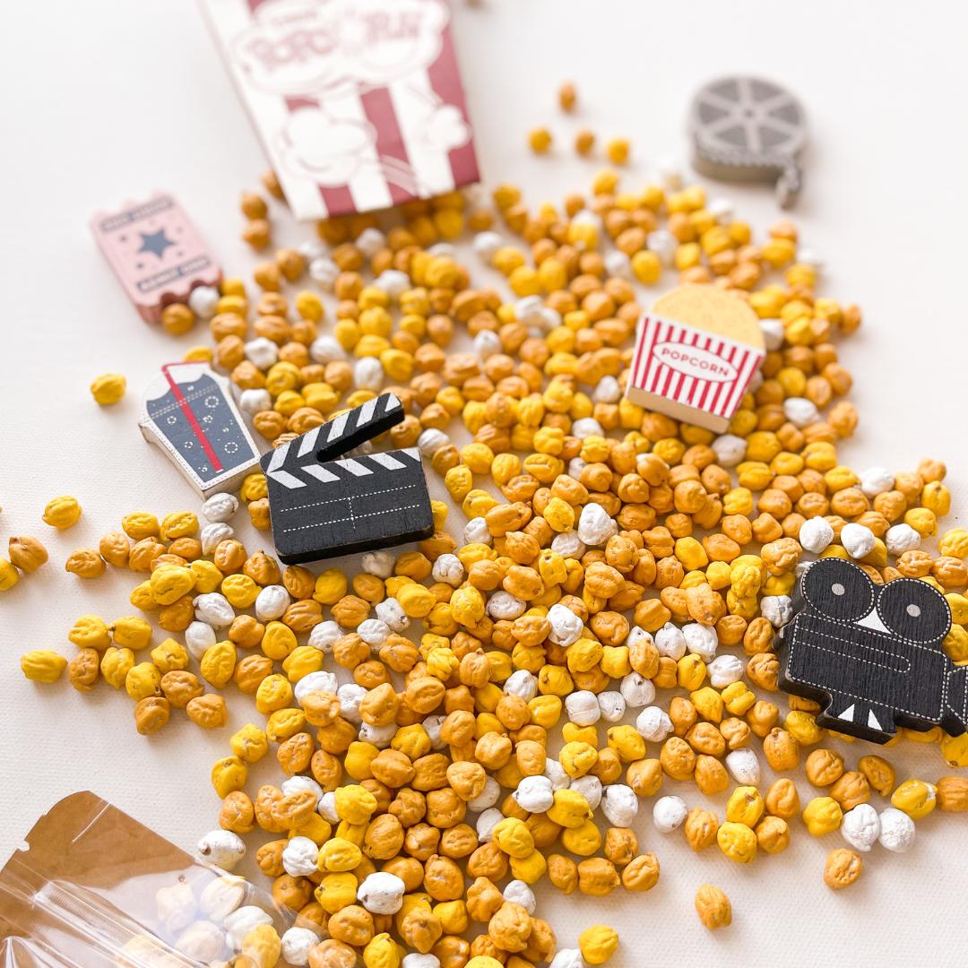Popcorn Movie Night Sensory Mix | Creative Play Kit With 6 Wooden Movie ...