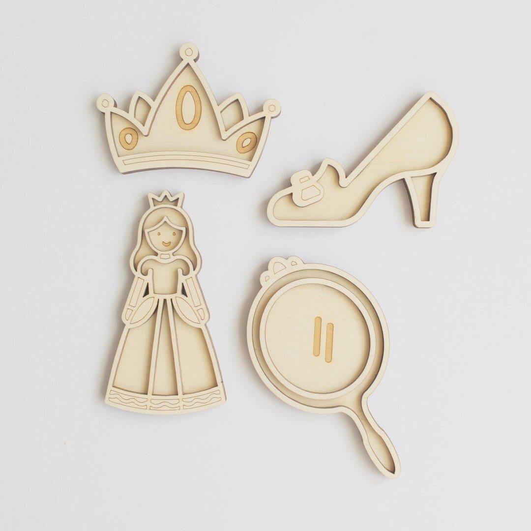 Princess Mini Wooden Trays for Kids – Fairytale Theme Play, Sensory Bin ...